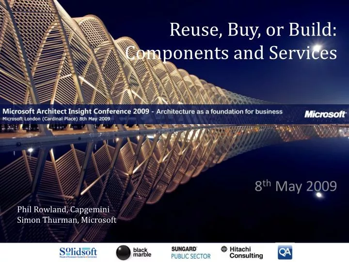 PPT - Reuse, Buy, or Build: Components and Services PowerPoint ...