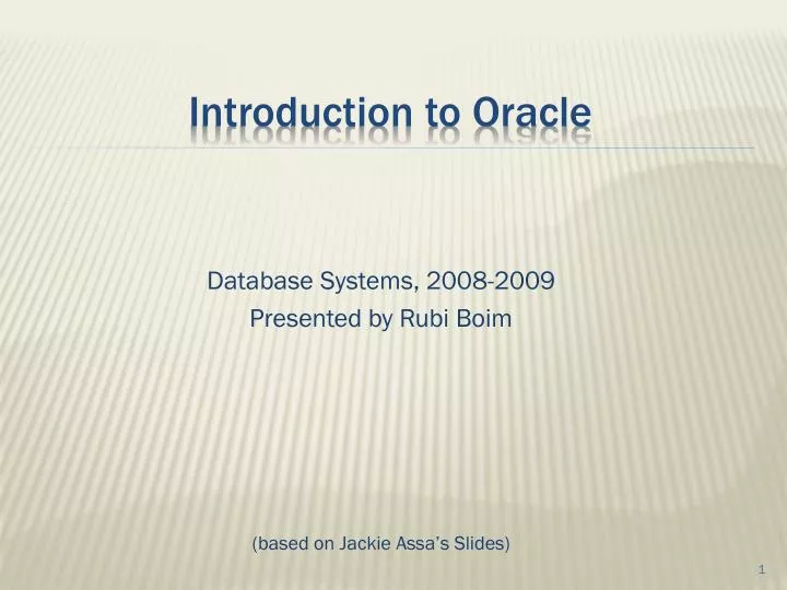 PPT - Introduction to Oracle PowerPoint Presentation, free download ...