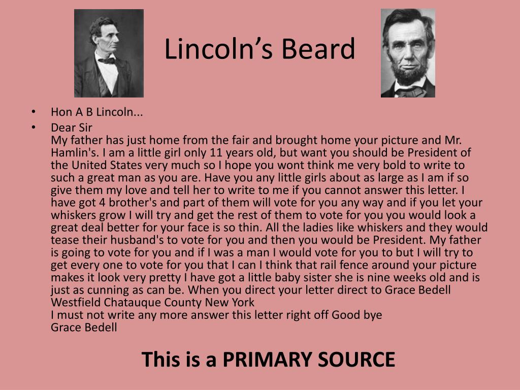 PPT - Lincoln's Whiskers: A Letter from Grace Bedell and Insights on ...