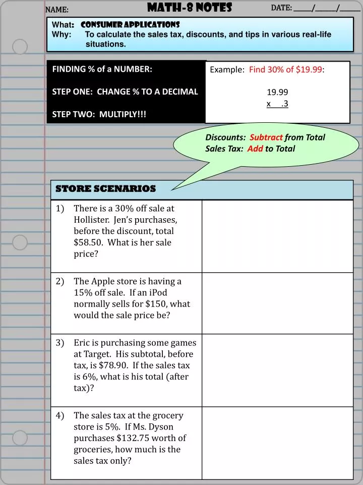 PPT - Math-8 NOTES PowerPoint Presentation, free download - ID:2817365