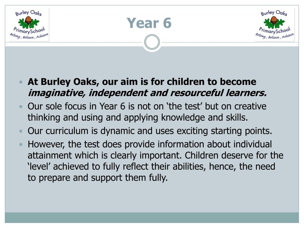 PPT - Year 6 Parents' Information: Key Stage 2 Tests & Support ...