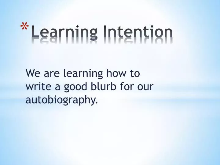 PPT - Learning Intention PowerPoint Presentation, free download - ID ...