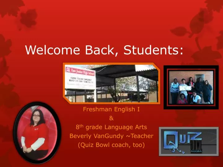 PPT - Welcome Back, Students: PowerPoint Presentation, free download ...