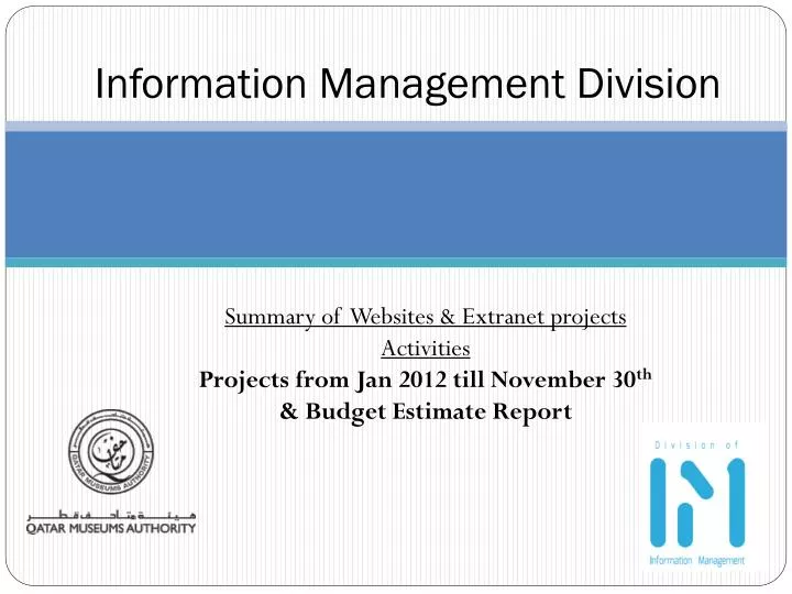 PPT - Information Management Division PowerPoint Presentation, free ...
