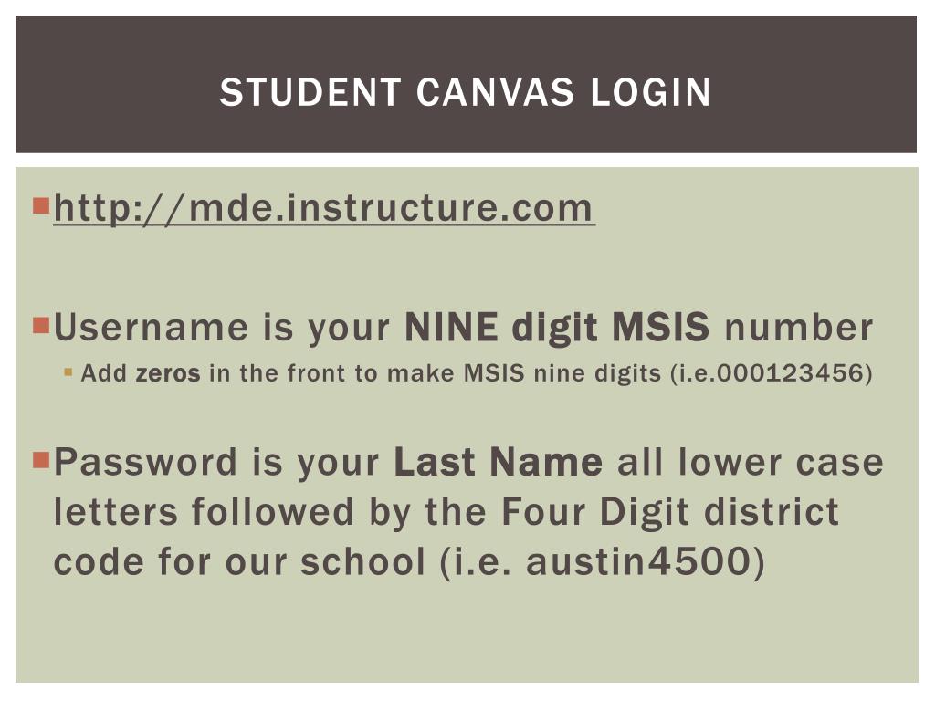 PPT - Student Canvas Login PowerPoint Presentation, free download - ID ...