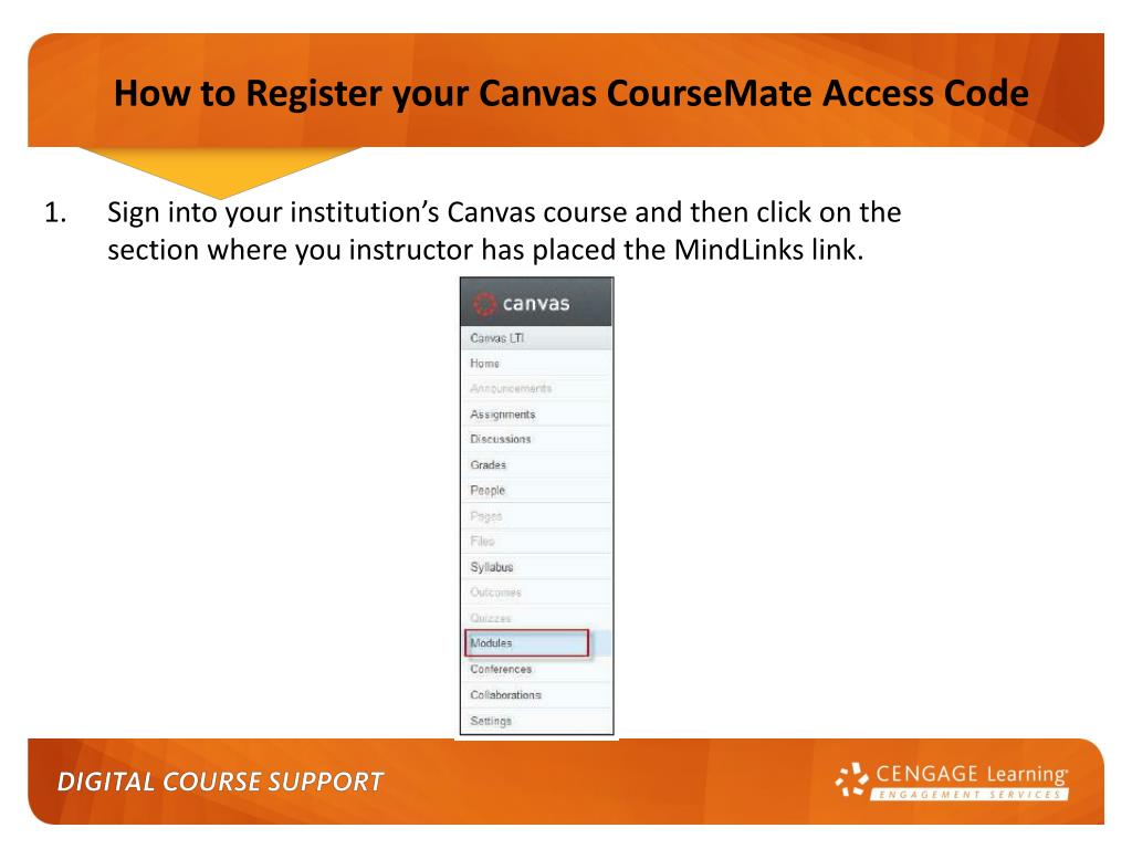 PPT - How to Register for Your CourseMate Access Code in Canvas ...