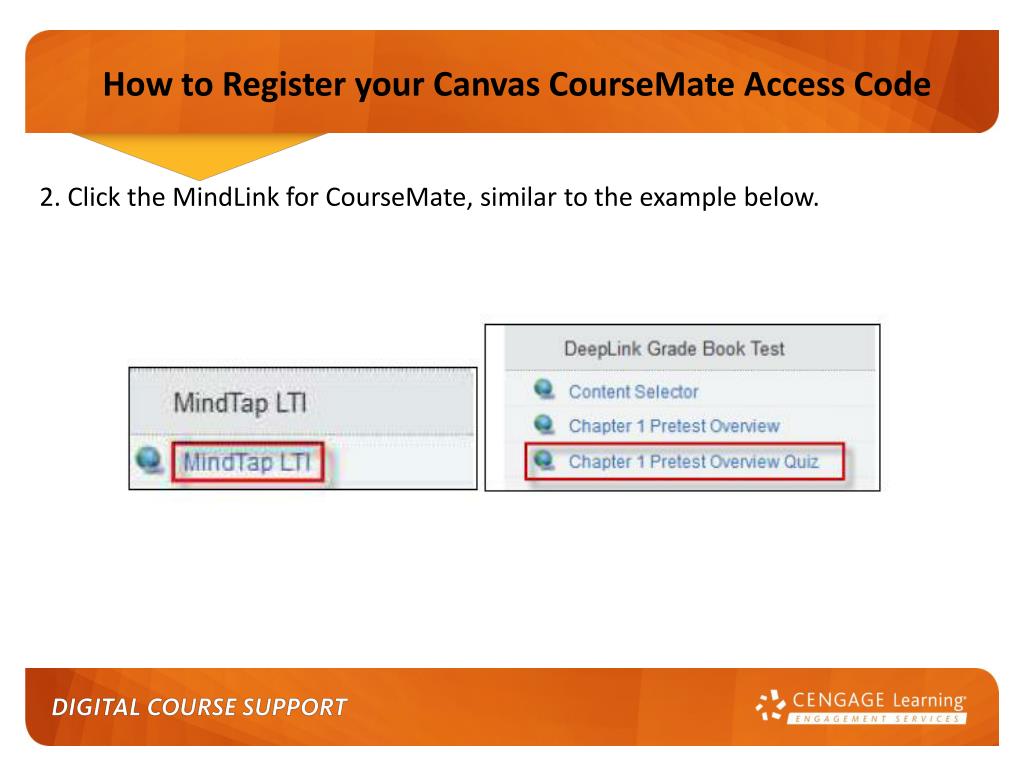 PPT - How to Register for Your CourseMate Access Code in Canvas ...