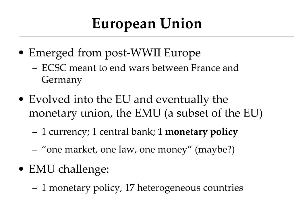 PPT - The Global Economy European Monetary Union PowerPoint ...