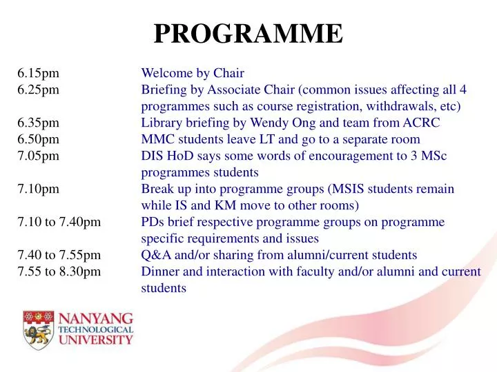 PPT - PROGRAMME PowerPoint Presentation, free download - ID:2823277