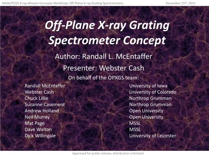 PPT - Off-Plane X-ray Grating Spectrometer Concept PowerPoint ...