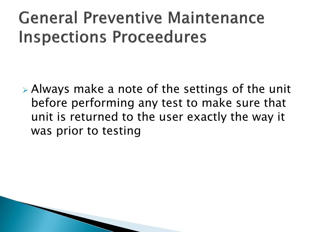 PPT - General Preventive Maintenance Inspections Proceedures PowerPoint ...