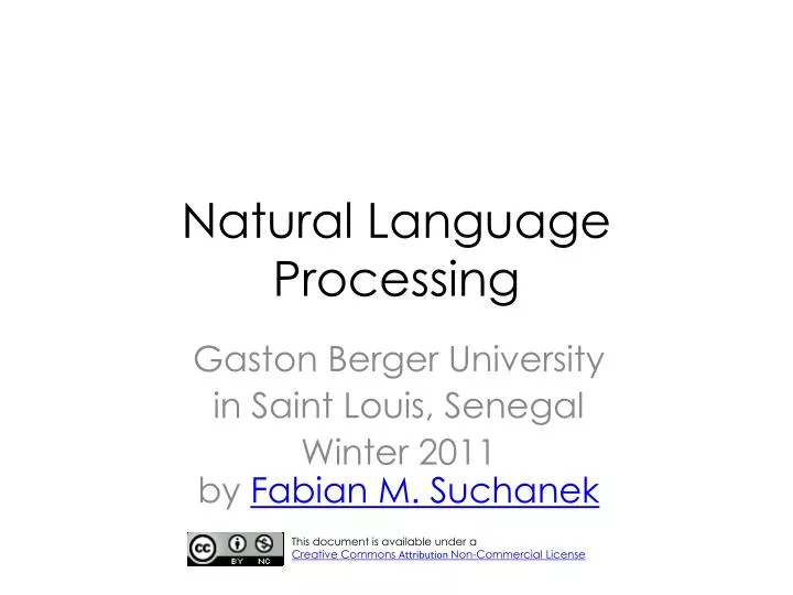 PPT - Natural Language Processing PowerPoint Presentation, free ...