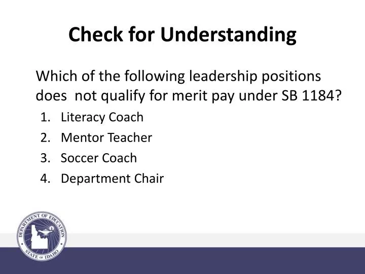 PPT - Check for Understanding PowerPoint Presentation, free download ...