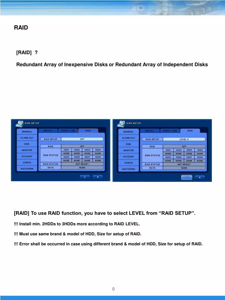 PPT - [RAID] To use RAID function, you have to select LEVEL from “RAID ...