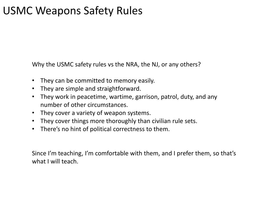 PPT - Basic f irearms safety & terminology, Marine Corps Style By ...