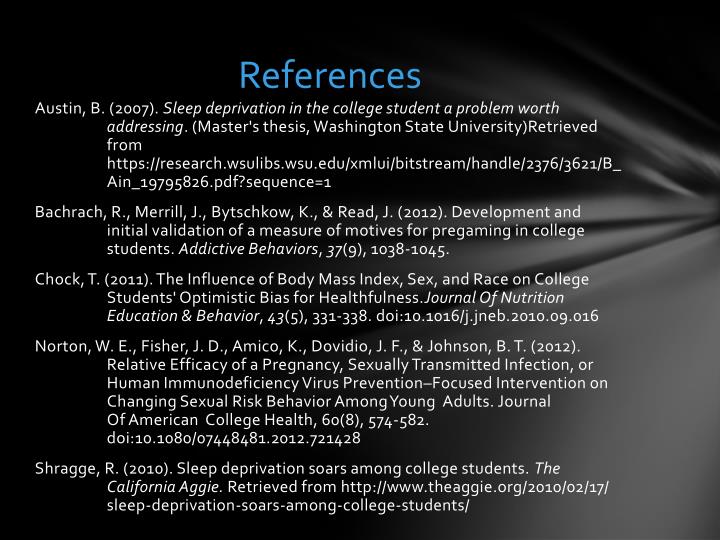 PPT - Sleep deprivation in college students PowerPoint Presentation ...