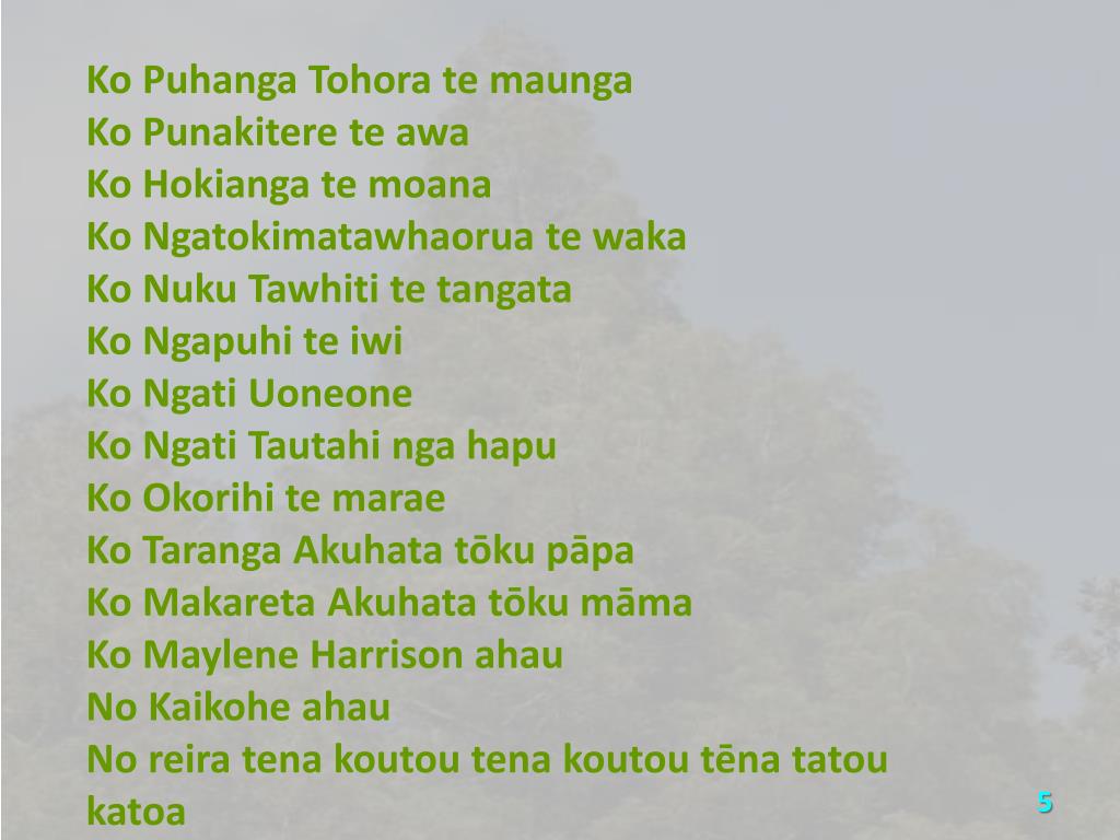 PPT - Ko Puheke te maunga Ko Rangaunu te moana Ko Whangatane te awa Ko ...