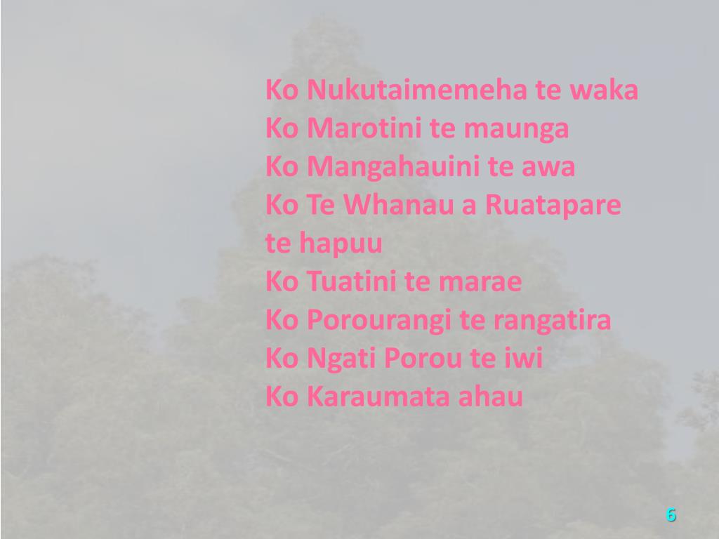 PPT - Ko Puheke te maunga Ko Rangaunu te moana Ko Whangatane te awa Ko ...
