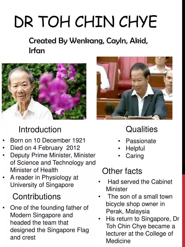 PPT - Dr Toh Chin Chye PowerPoint Presentation, free download - ID:2828483