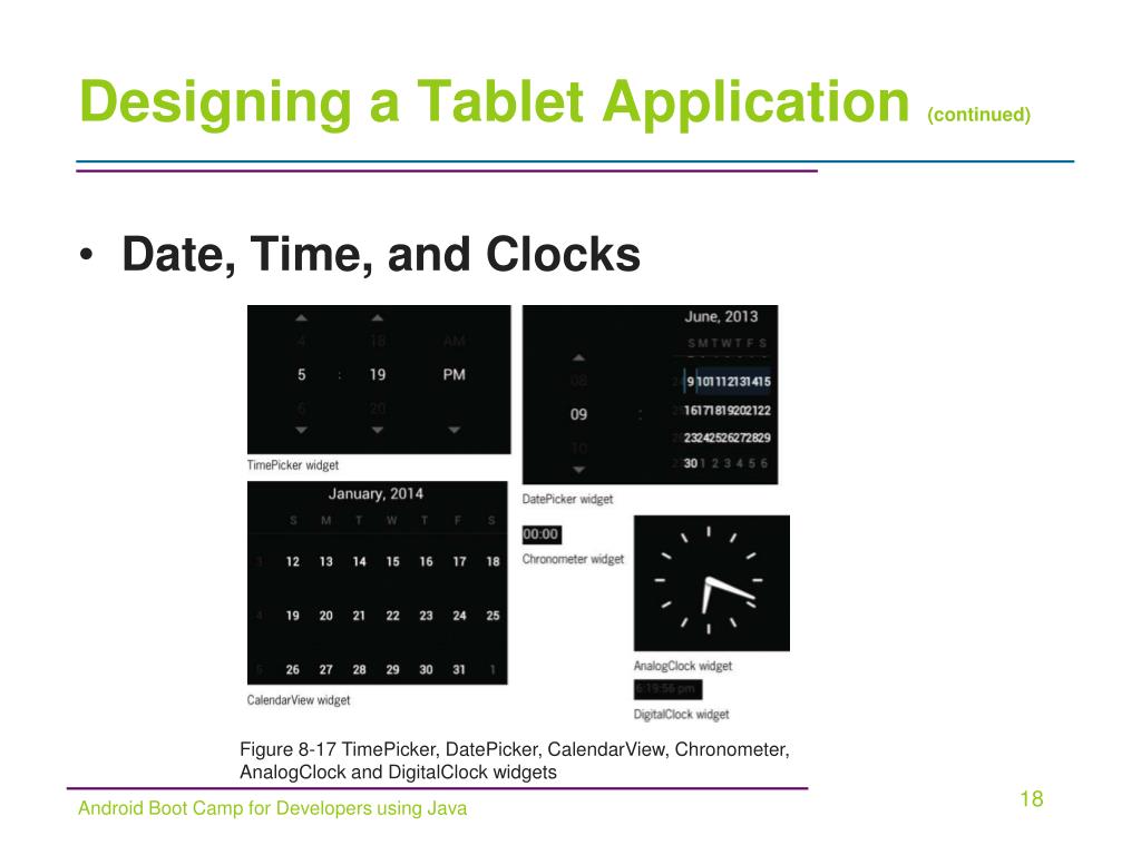 PPT - Chapter 8: Design! Using a DatePicker on a Tablet PowerPoint ...