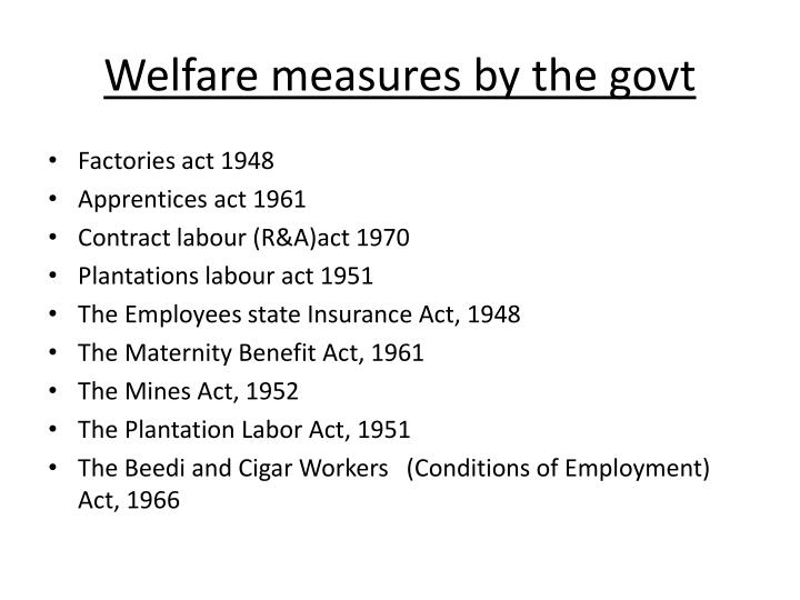 PPT - Benefits & Classification of Labour Welfare PowerPoint ...