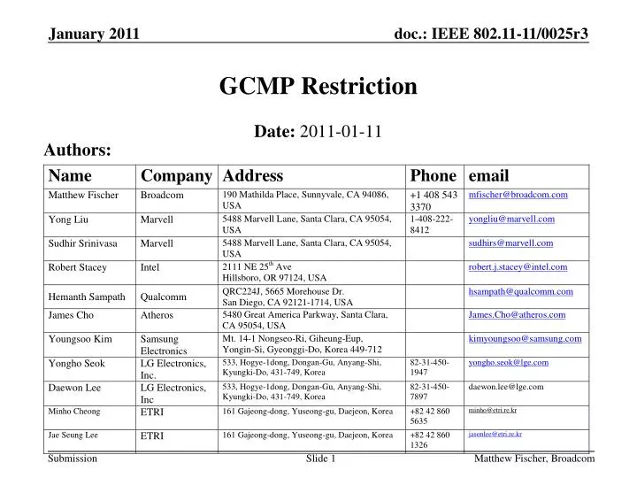 PPT - GCMP Restriction PowerPoint Presentation, free download - ID:2829159