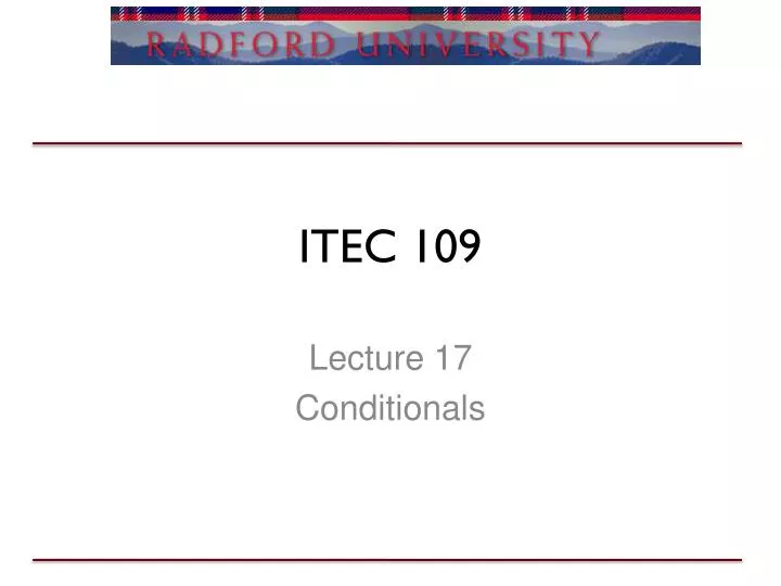 PPT - ITEC 109 PowerPoint Presentation, free download - ID:2829232