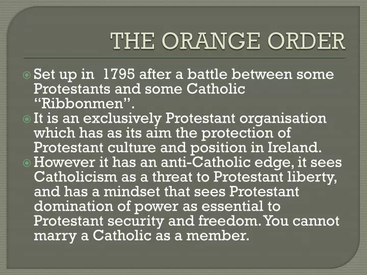 PPT - THE ORANGE ORDER PowerPoint Presentation, free download - ID:2829328