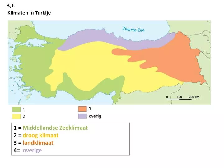 PPT - 1 = Middellandse Zeeklimaat 2 = droog klimaat 3 = landklimaat 4 ...