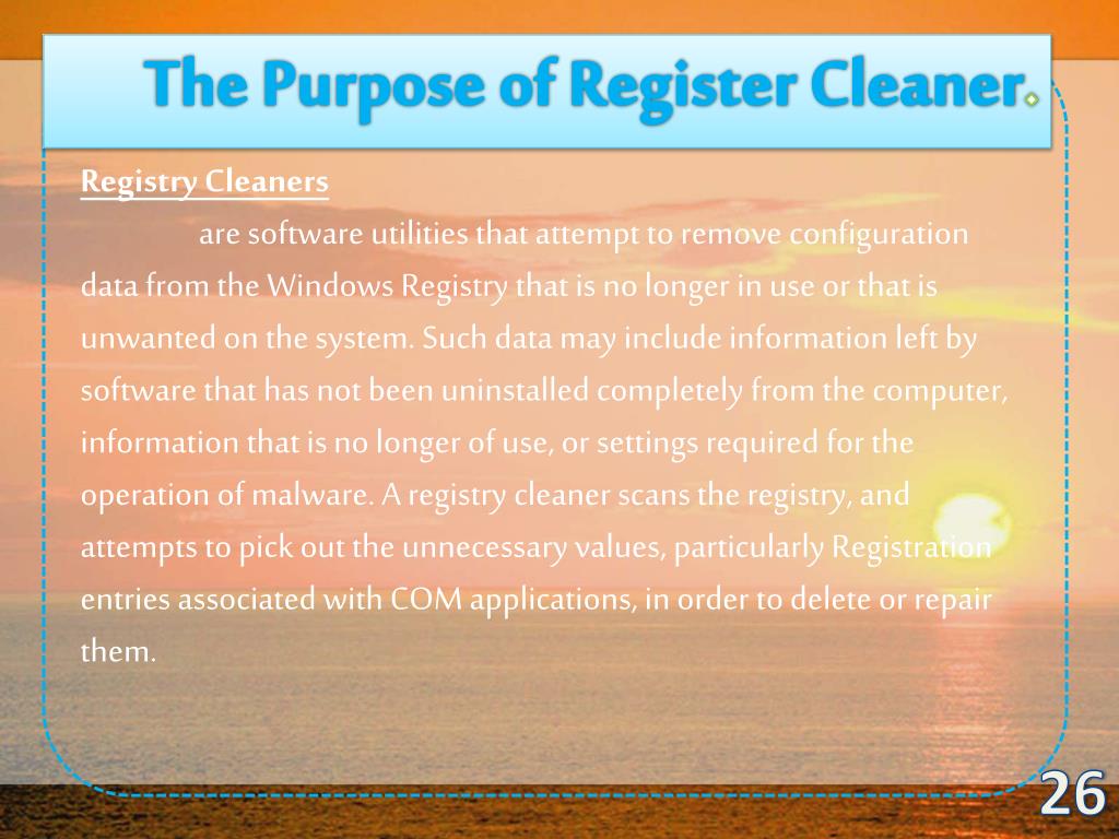 PPT - Register Cleaner PowerPoint Presentation, free download - ID:2830578
