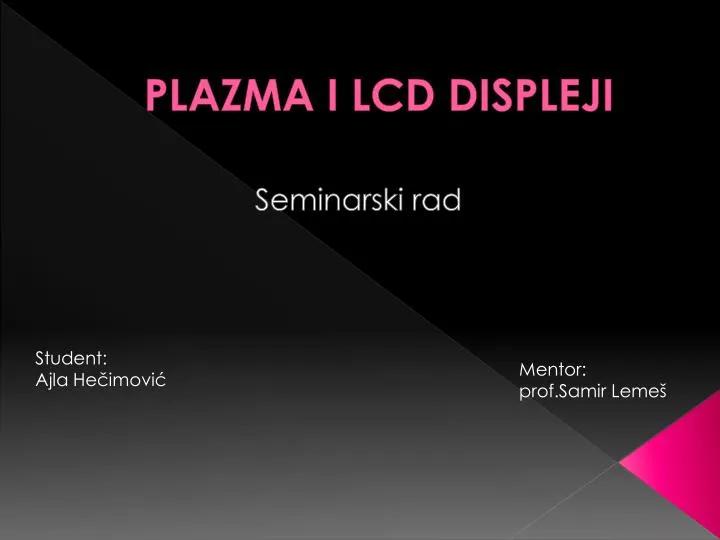 PPT - PLAZMA I LCD DISPLEJI PowerPoint Presentation, free download - ID ...