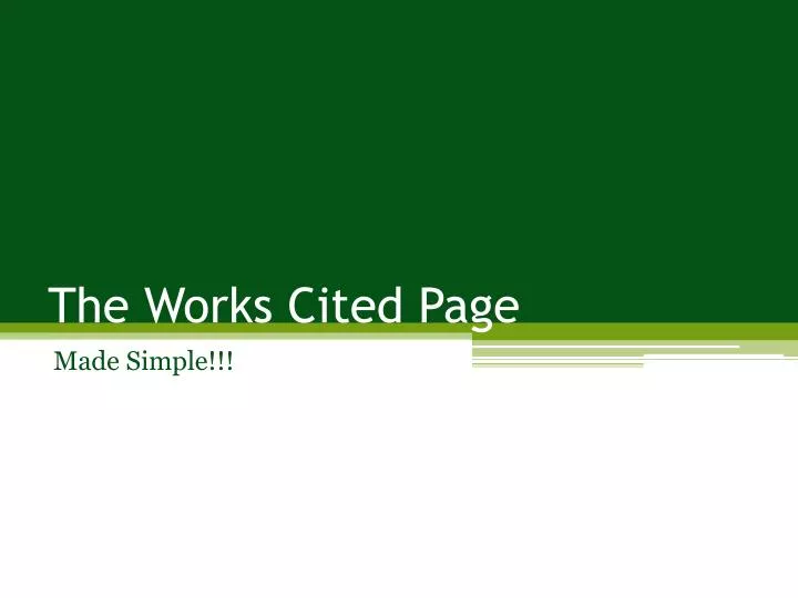 PPT - The Works Cited Page PowerPoint Presentation, free download - ID ...