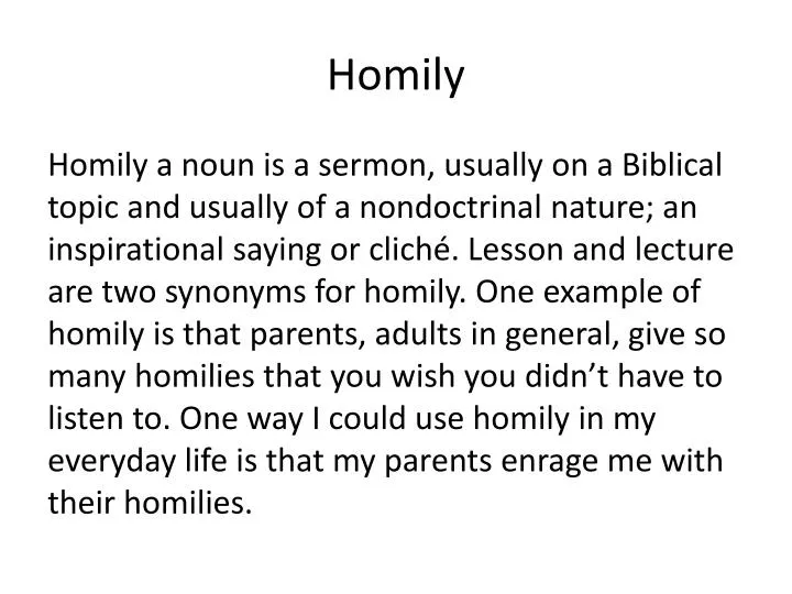 PPT - Homily PowerPoint Presentation, free download - ID:2831062