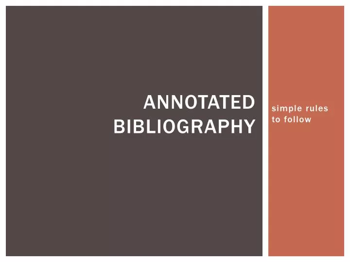 PPT - Annotated Bibliography PowerPoint Presentation, free download ...