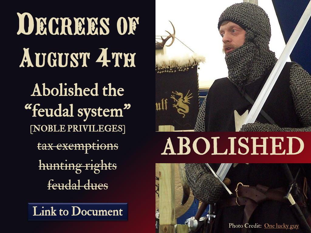 21 DECREE ABOLISHING THE FEUDAL SYSTEM - DECREE