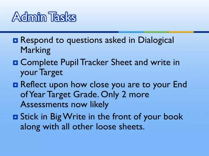 PPT - Admin Tasks PowerPoint Presentation, free download - ID:2832421