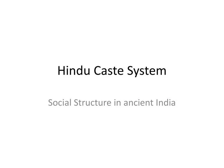 PPT - Hindu Caste System PowerPoint Presentation, free download - ID ...