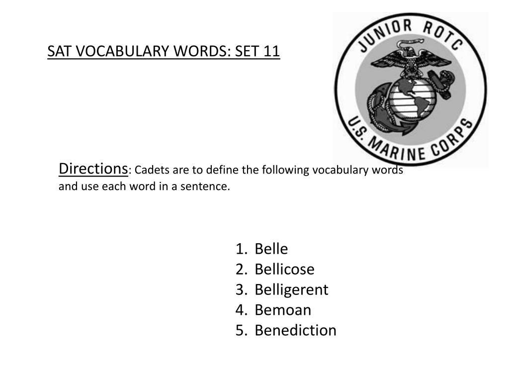 PPT - SAT VOCABULARY WORDS: SET 11 PowerPoint Presentation, free ...