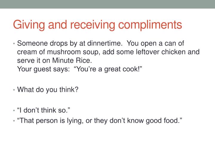 PPT - Giving and receiving compliments PowerPoint Presentation - ID:2834466