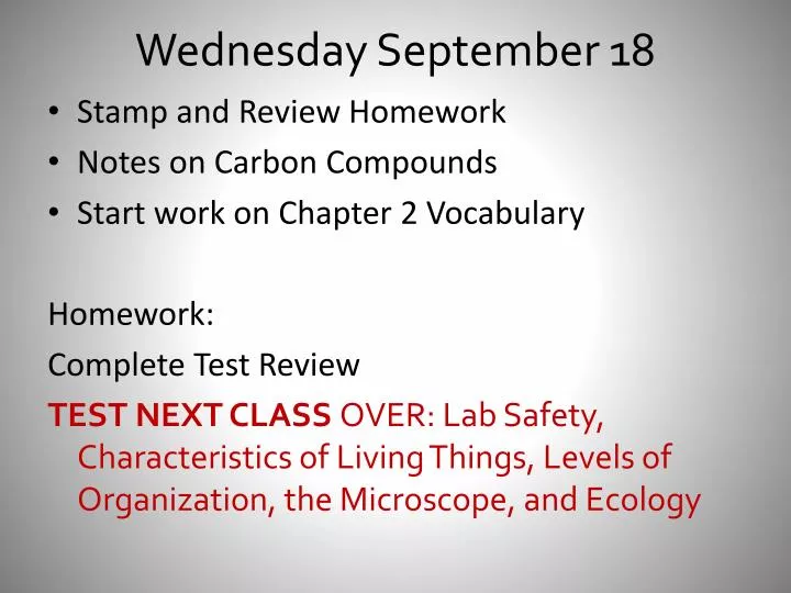 PPT - Wednesday September 18 PowerPoint Presentation, free download ...