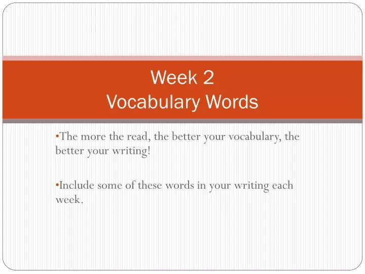 PPT - Week 2 Vocabulary Words PowerPoint Presentation, free download ...
