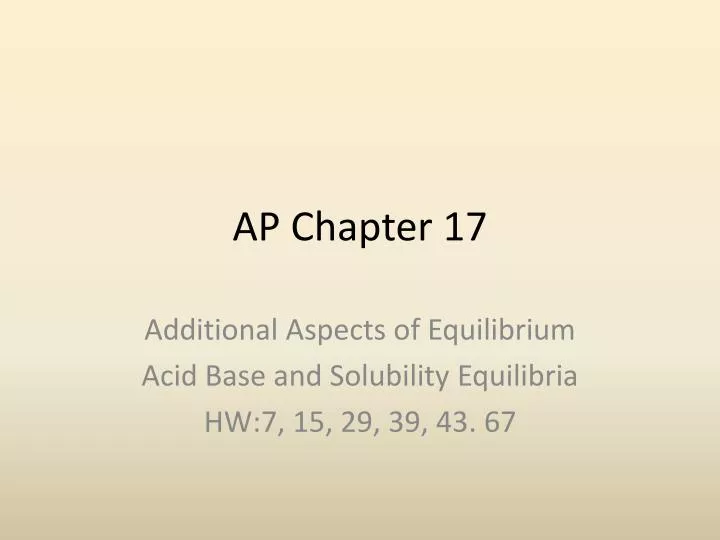 PPT - AP Chapter 17 PowerPoint Presentation, free download - ID:2835777