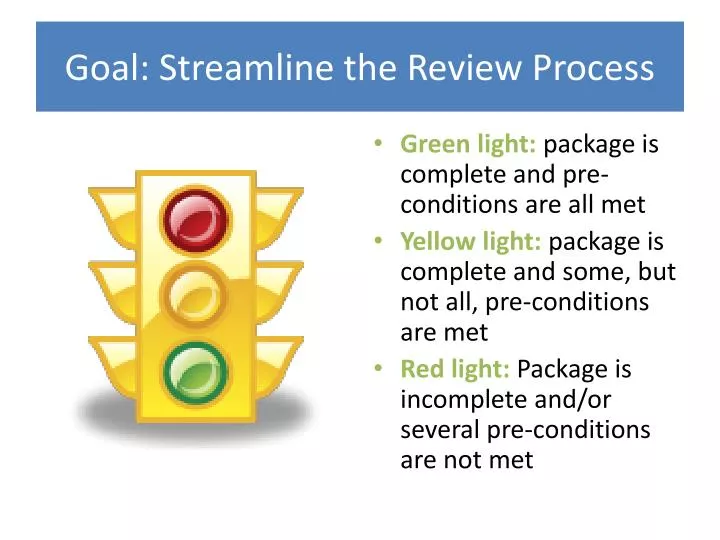PPT - Goal: Streamline the Review Process PowerPoint Presentation, free ...