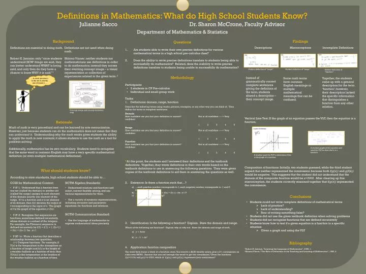PPT - Definitions in Mathematics: What do High School Students Know ...