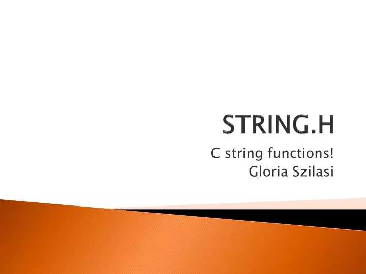 PPT - STRING.H PowerPoint Presentation, free download - ID:2836690