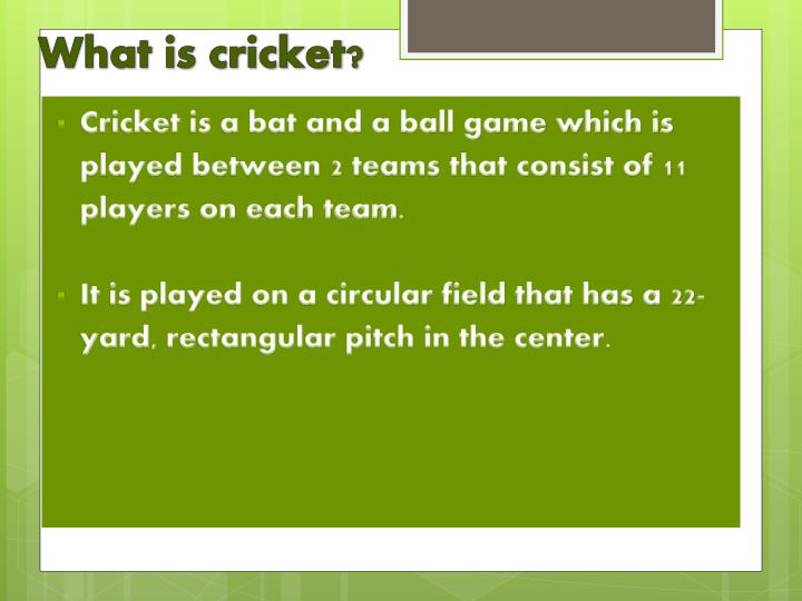 PPT - Cricket PowerPoint Presentation - ID:2836785