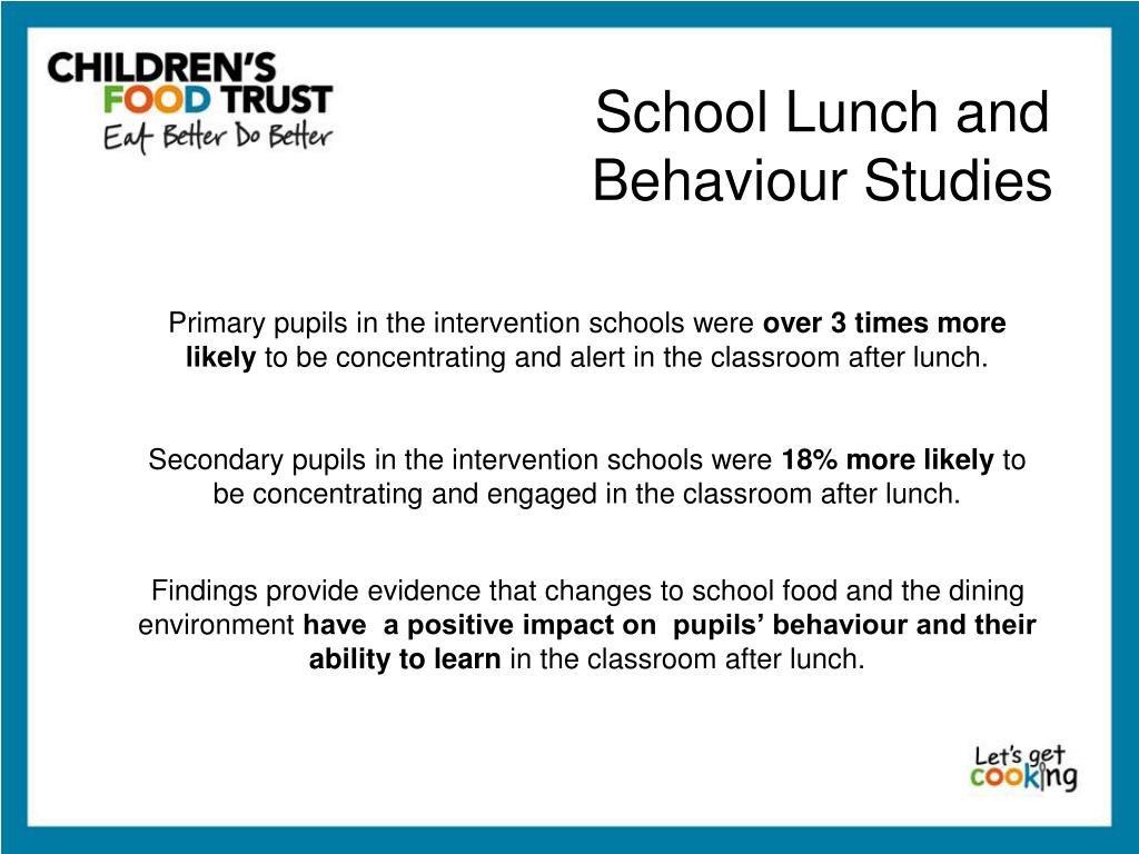 PPT - School food, attainment and behaviour Jo Nicholas - Children’s ...