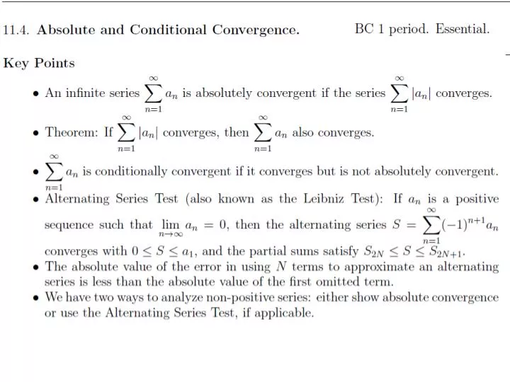 PPT - DEFINITION Absolute Convergence PowerPoint Presentation, free ...