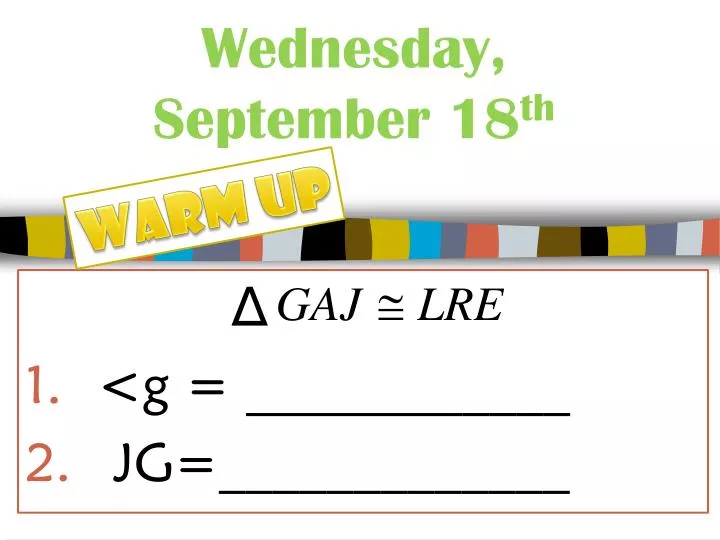 PPT - Wednesday, September 18 th PowerPoint Presentation, free download ...