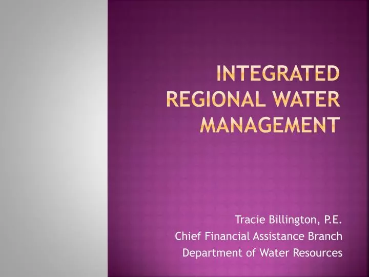 PPT - Integrated Regional Water Management PowerPoint Presentation ...